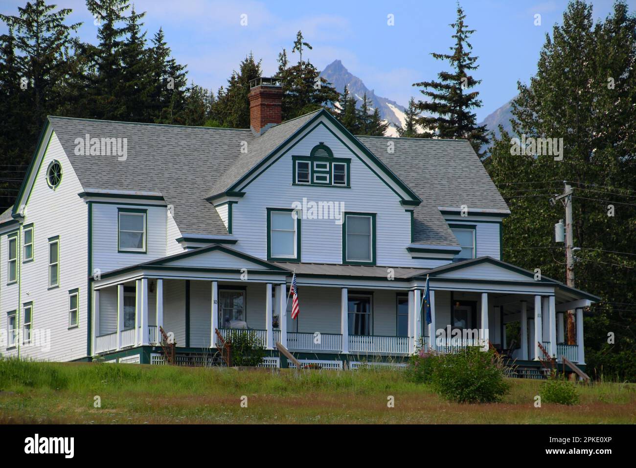 Traditional houses Port Chilkoot- Fort Seward in the small town of ...