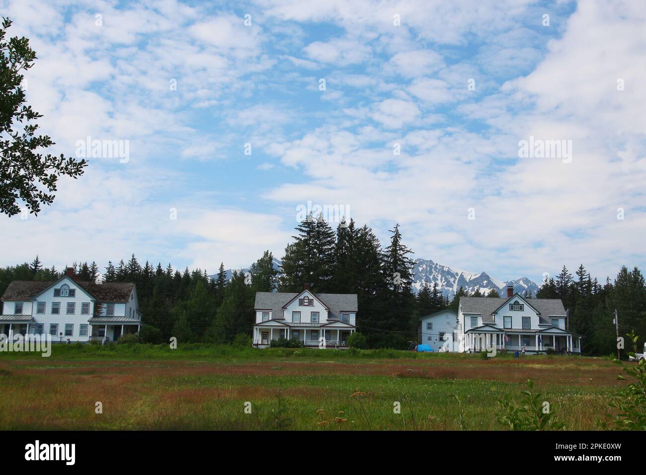 Traditional houses Port Chilkoot- Fort Seward in the small town of ...