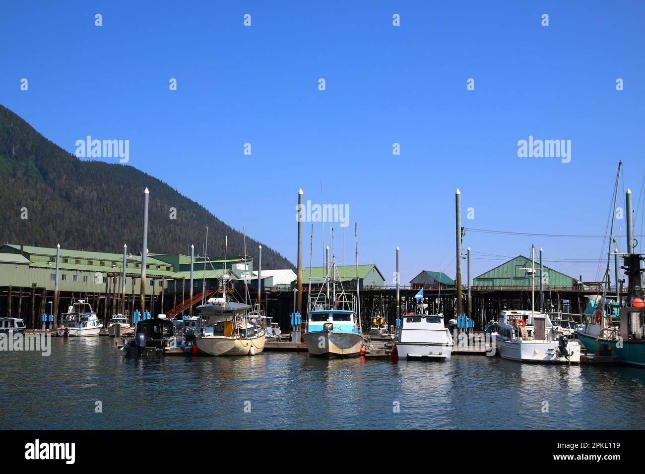 Port of the small town of Petersburg, Alaska, United States Stock Photo ...