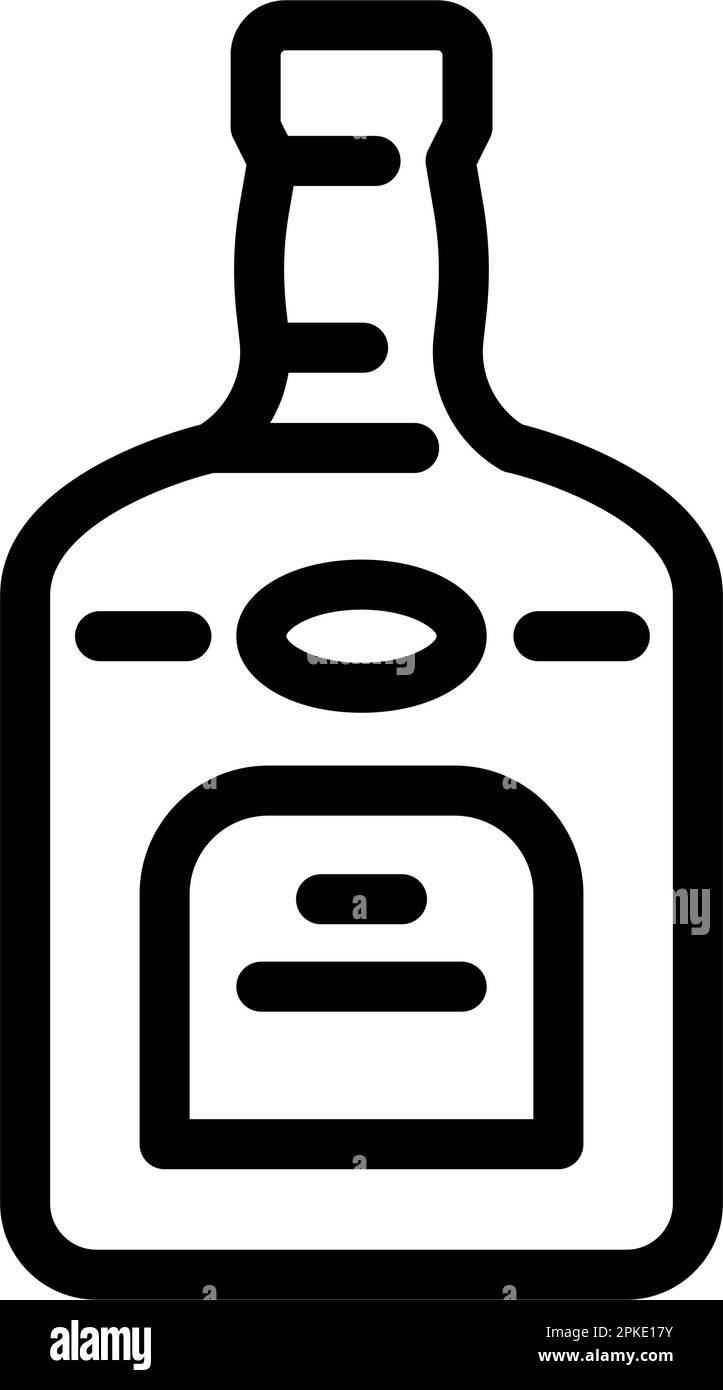 rum drink bottle line icon vector illustration Stock Vector Image & Art ...