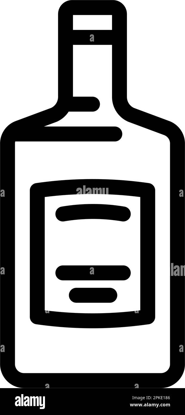 gin glass bottle line icon vector illustration Stock Vector Image & Art ...