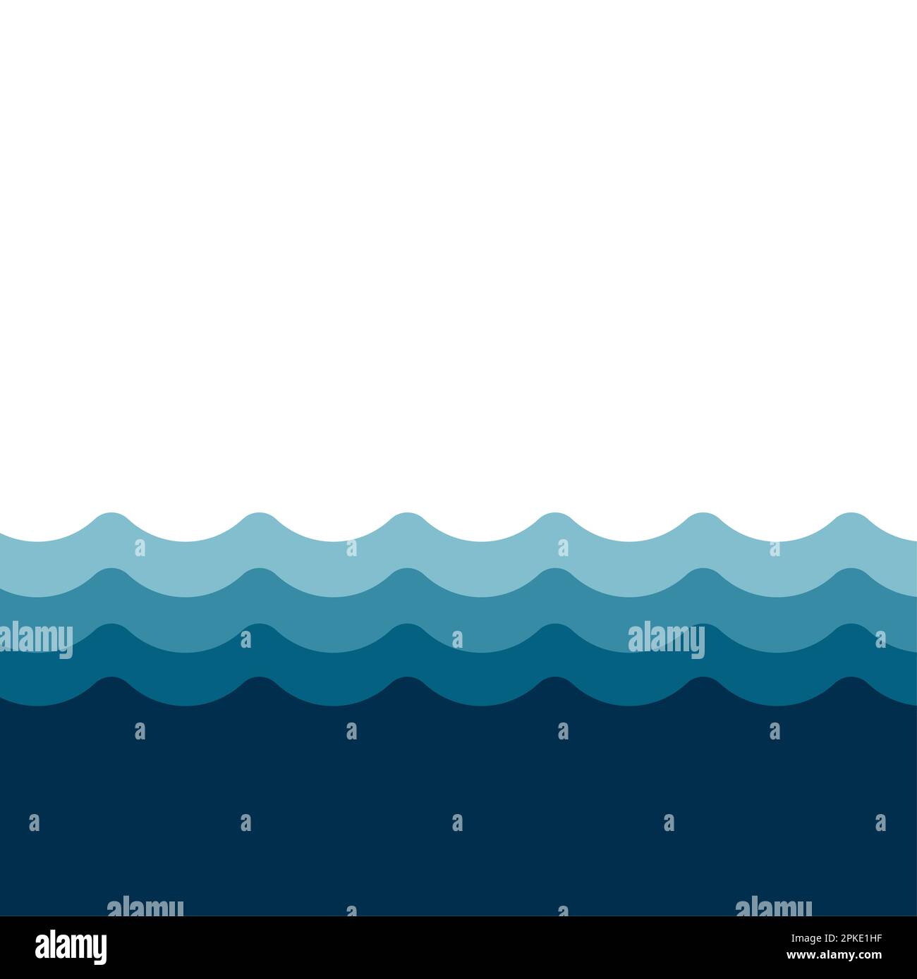 Sea waves vector illustration flat style. Waves on the water Stock ...