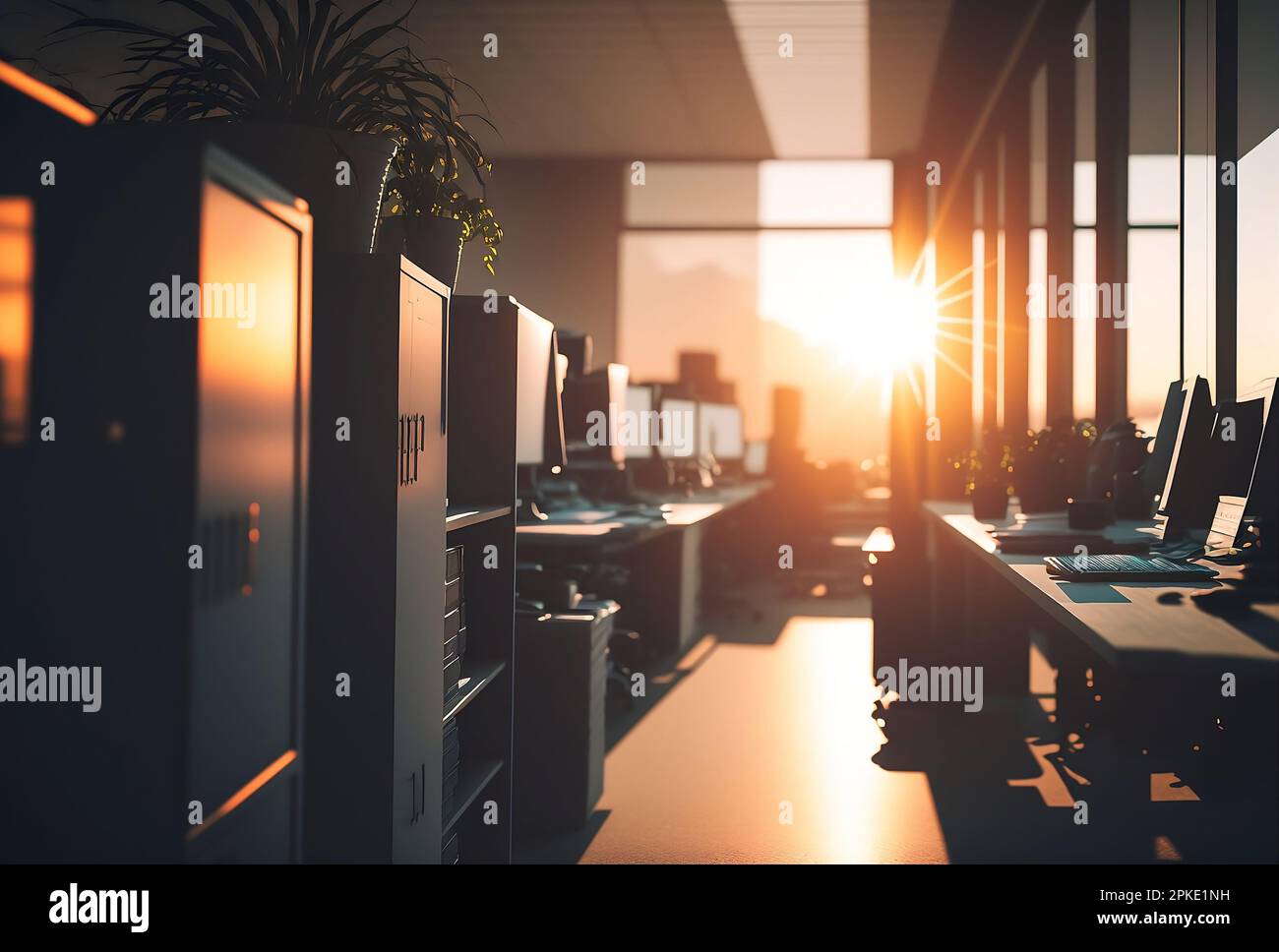 Sun streaming through office windows hi-res stock photography and ...