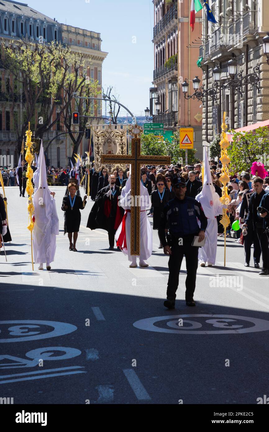 Madrid, Spain; 2nd April 2023: Procession of Holy Week on Palm Sunday ...