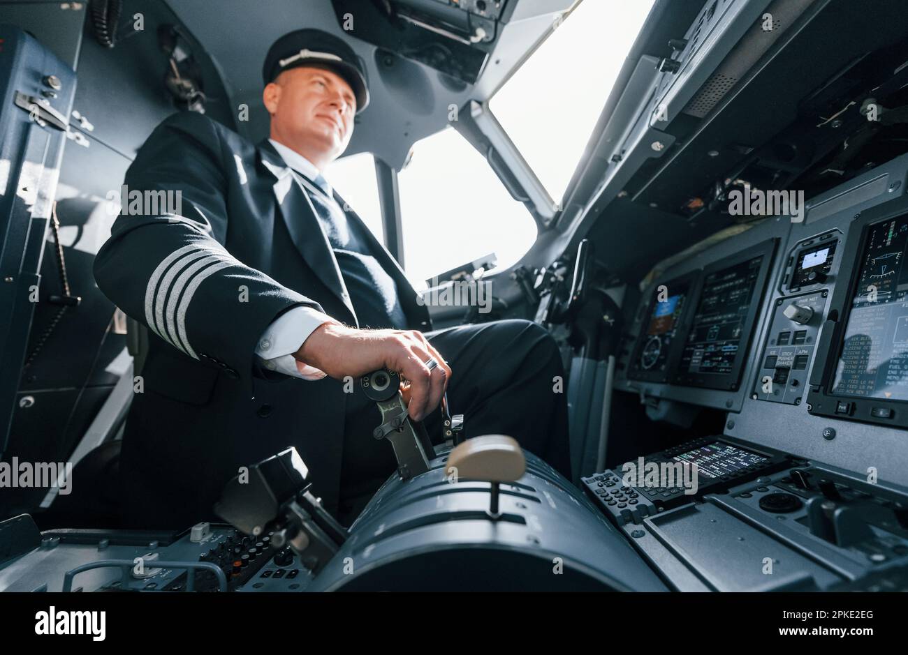 Female pilot uniform cockpit hi-res stock photography and images - Alamy