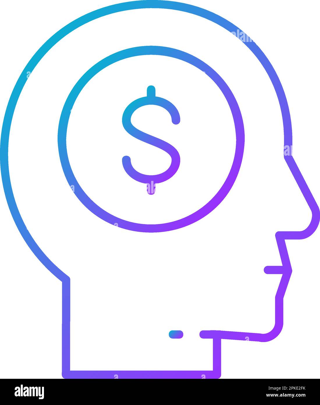 Human head and coin, give back, money gradient lineal icon. Finance ...