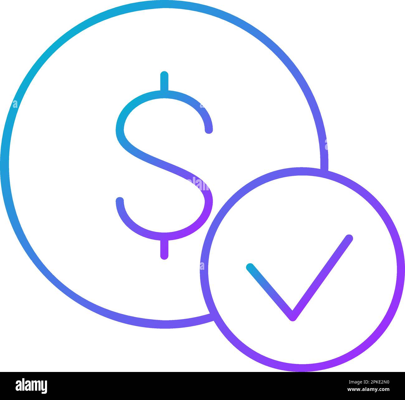 Coin with check mark, best choice, quality control, approved gradient ...