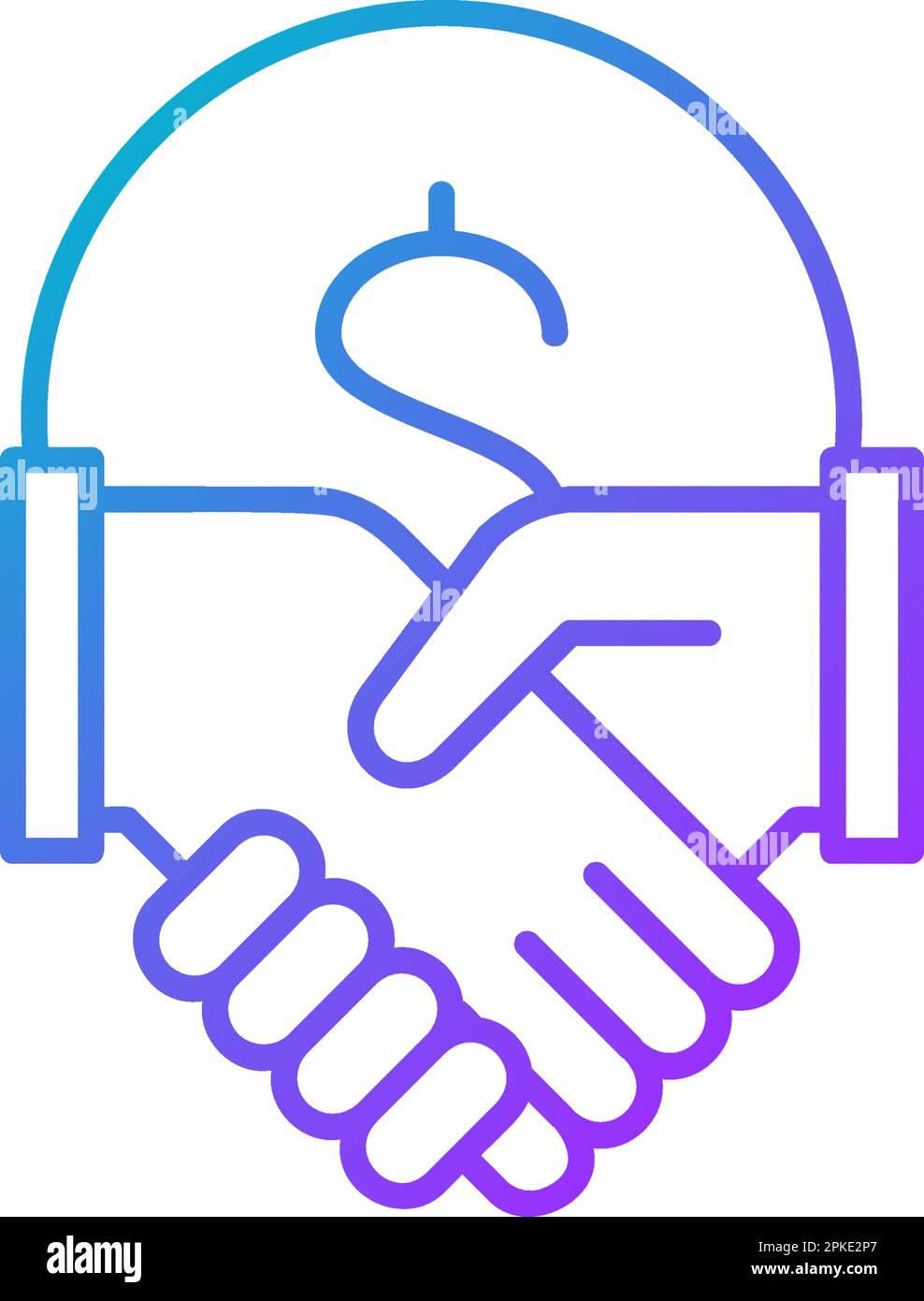Coin with handshake, contract agreement, partnership, teamwork gradient ...