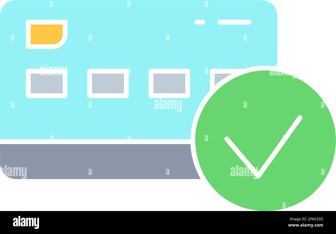 Credit card with check mark, best choice, approved payment white ...