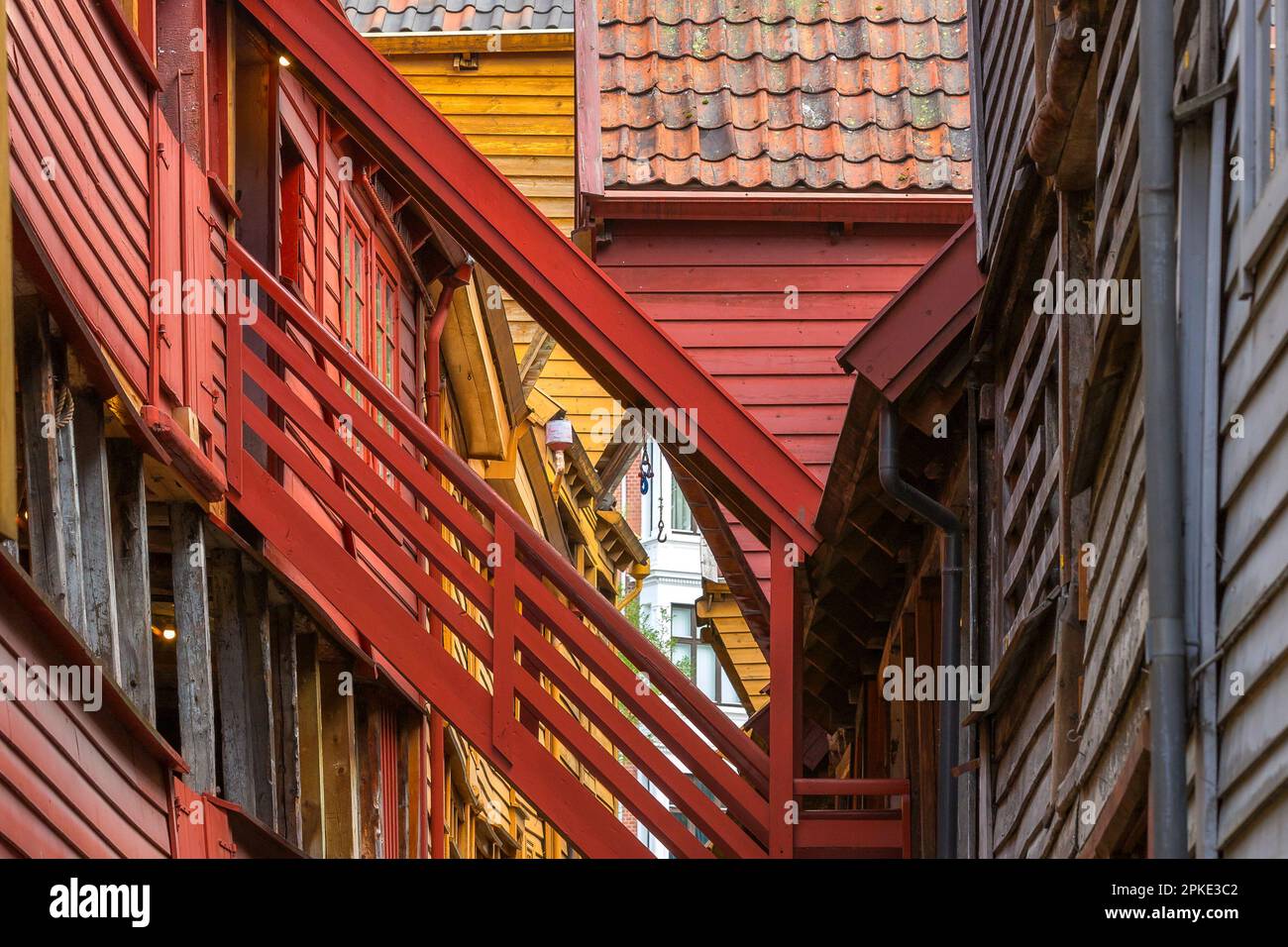 Bergen, Norway colorful inside view of famous hanseatic league houses ...