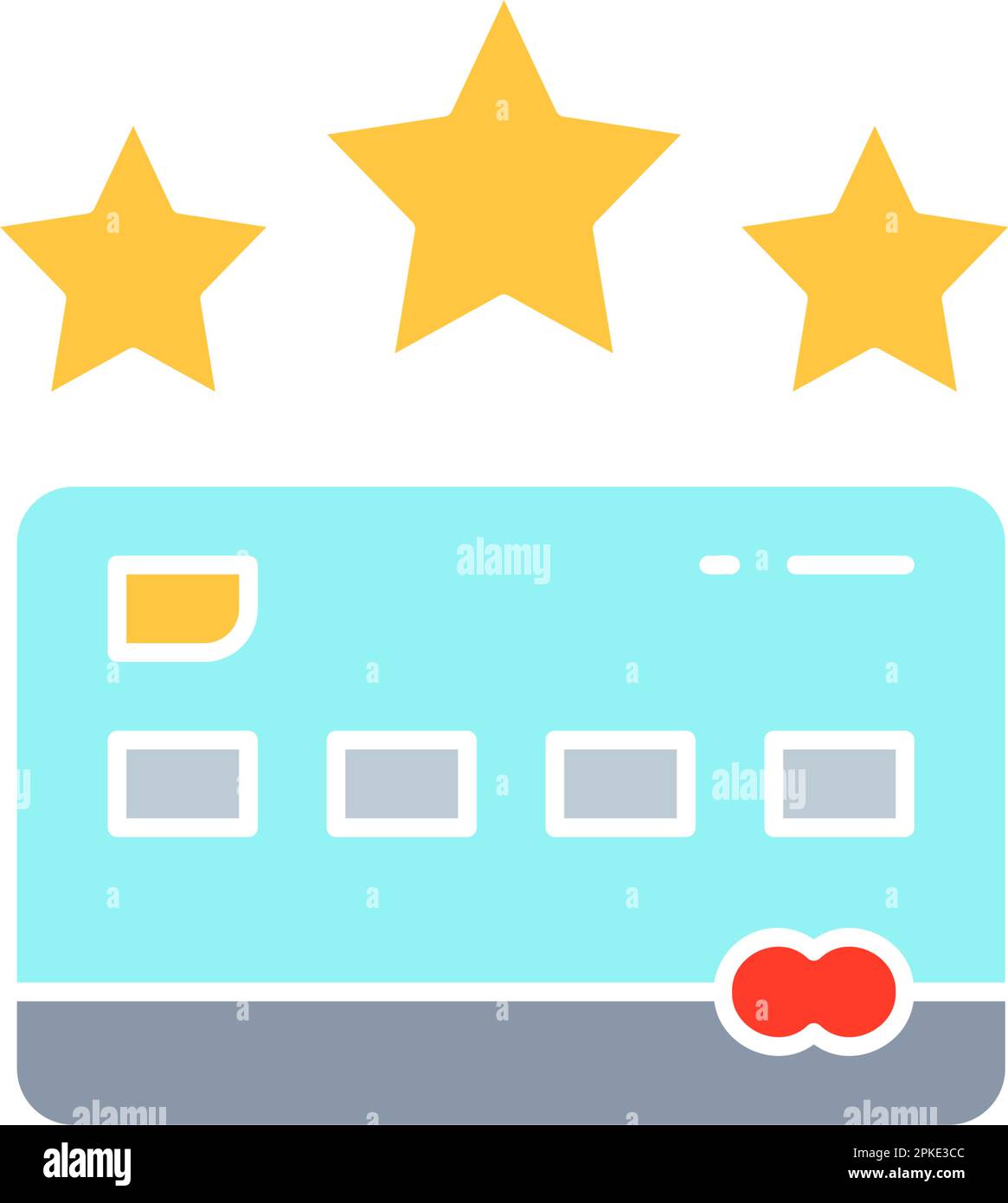 Credit card rating, review, 3 star rating white outline icon. Shopping ...