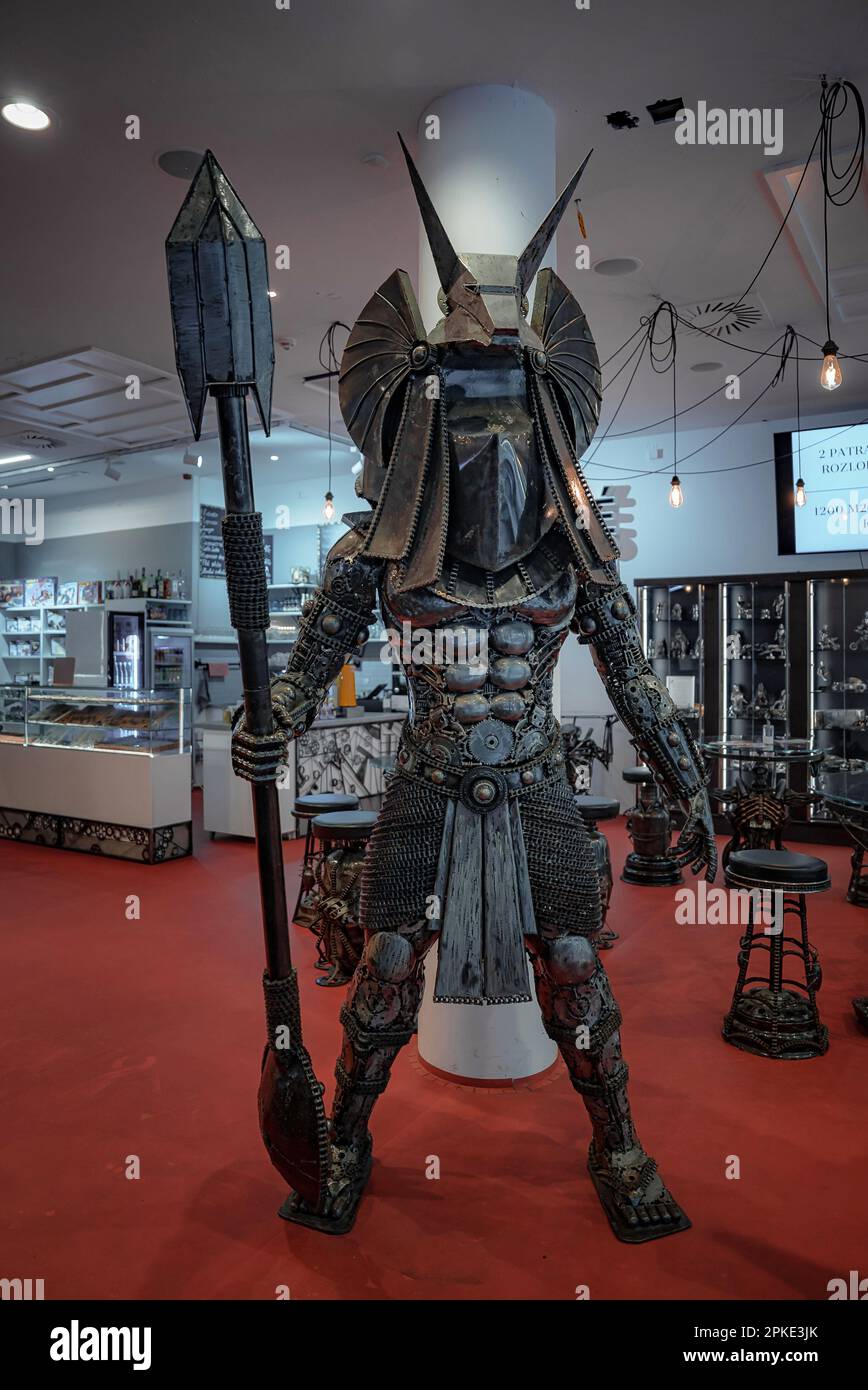 Predator alien replica statue standing as an exhibit in Wisconsin Stock ...