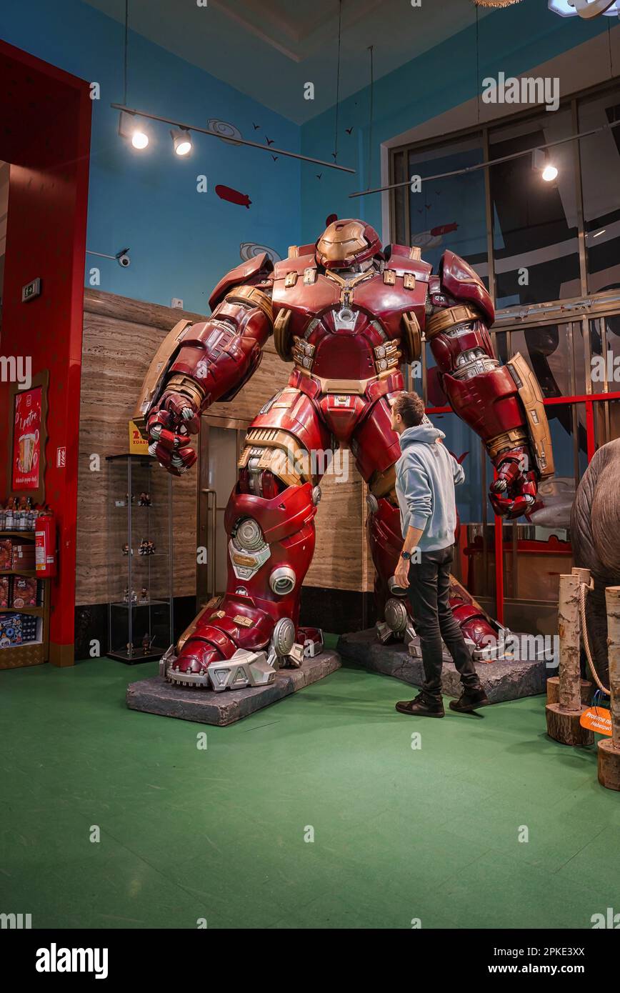 Hulk Buster Iron Man costume at The Madame Tussauds Stock Photo - Alamy