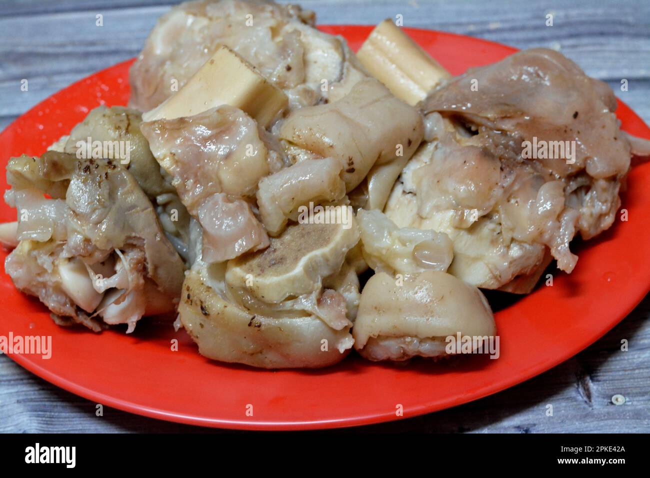 Arabic Egyptian cuisine of kawareh trotters and knee boiled with soup ...