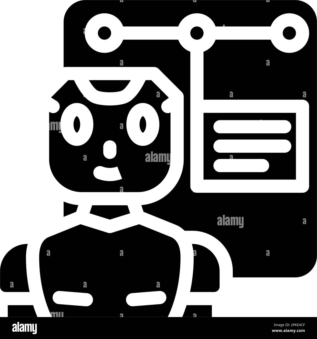 support chat bot glyph icon vector illustration Stock Vector Image ...