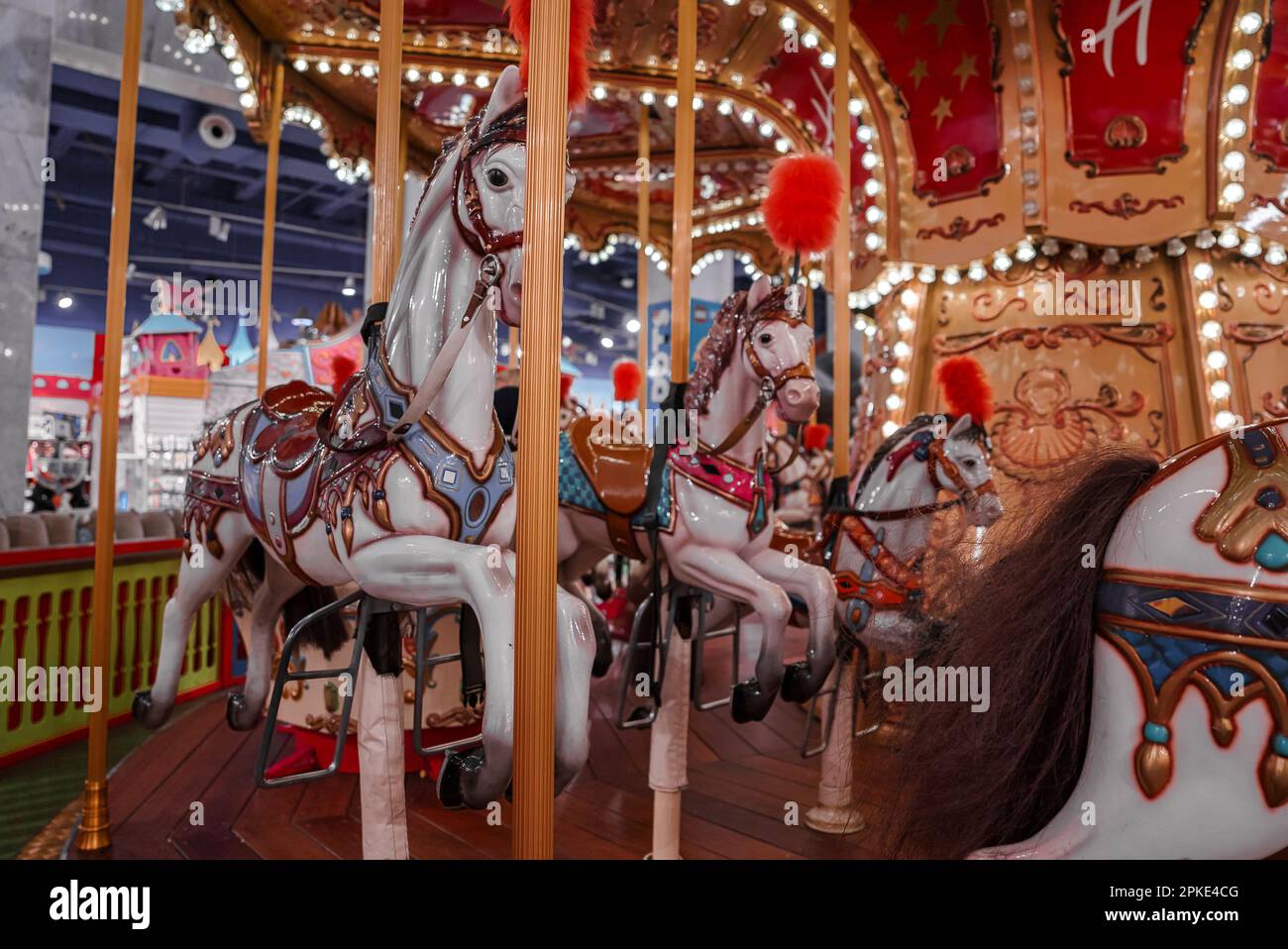 Vintage carousel horse in slow hi-res stock photography and images - Alamy