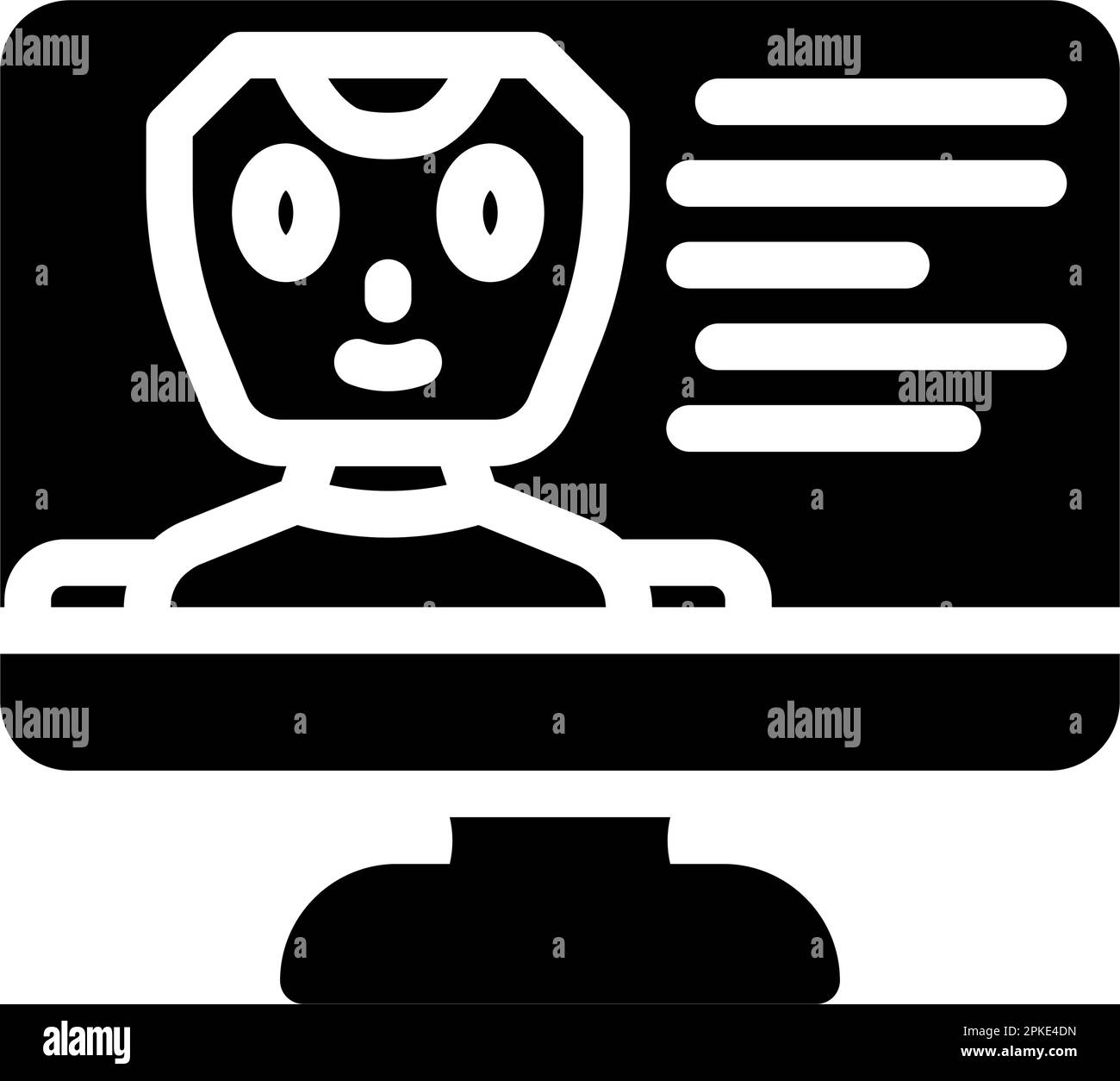 virtual chat bot glyph icon vector illustration Stock Vector Image ...