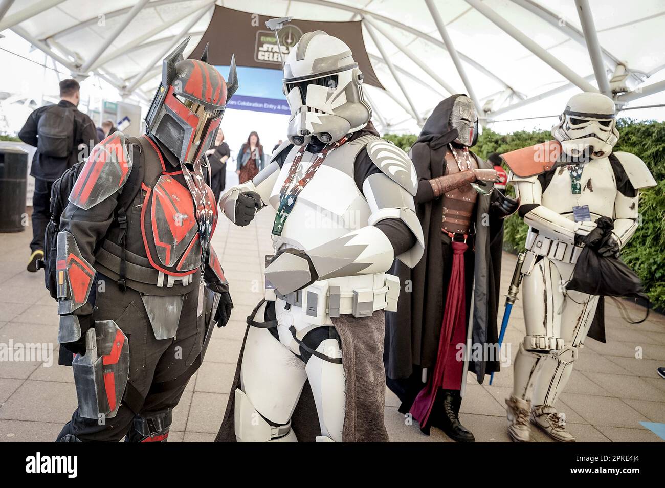 London, UK. 7th April, 2023. Dedicated Star Wars cos-players and fans ...