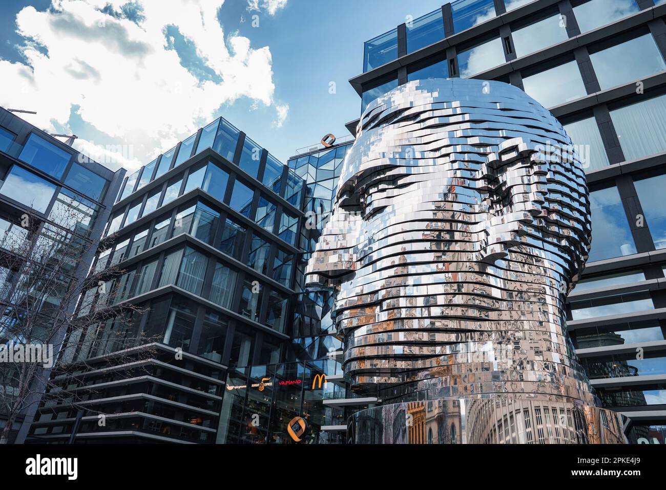 David Cerny head sculpture of Franz Kafka head in Prague Stock Photo ...