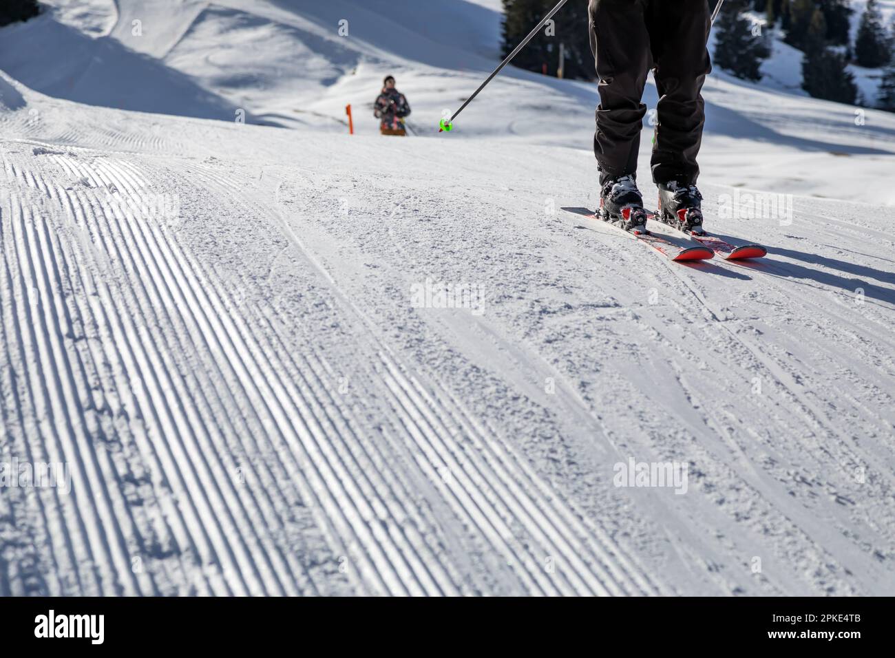 Freshly groomed slope hi-res stock photography and images - Alamy