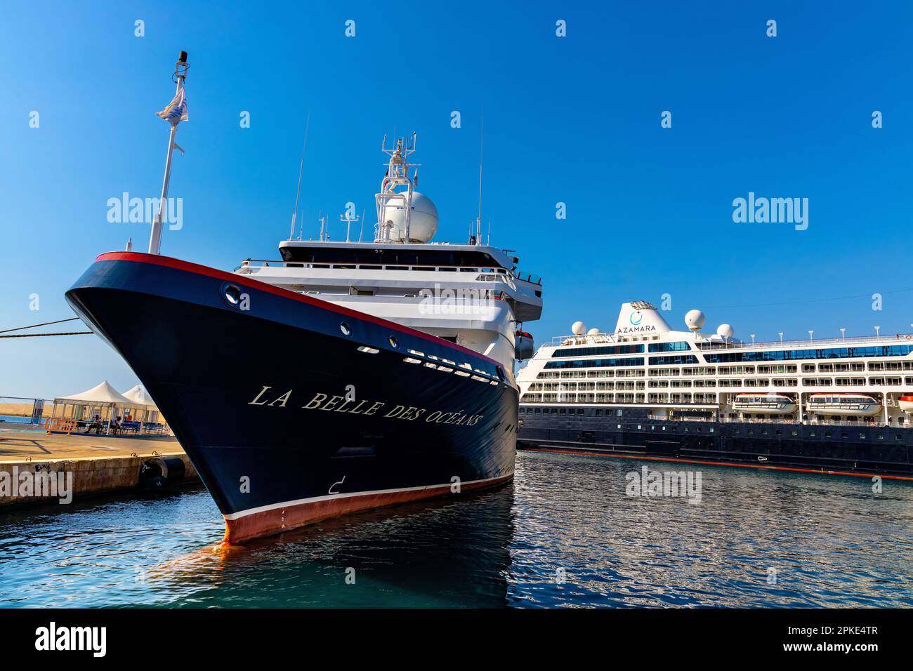 Nice, France - August 5, 2022: Nice port with La Belle des Oceans and ...