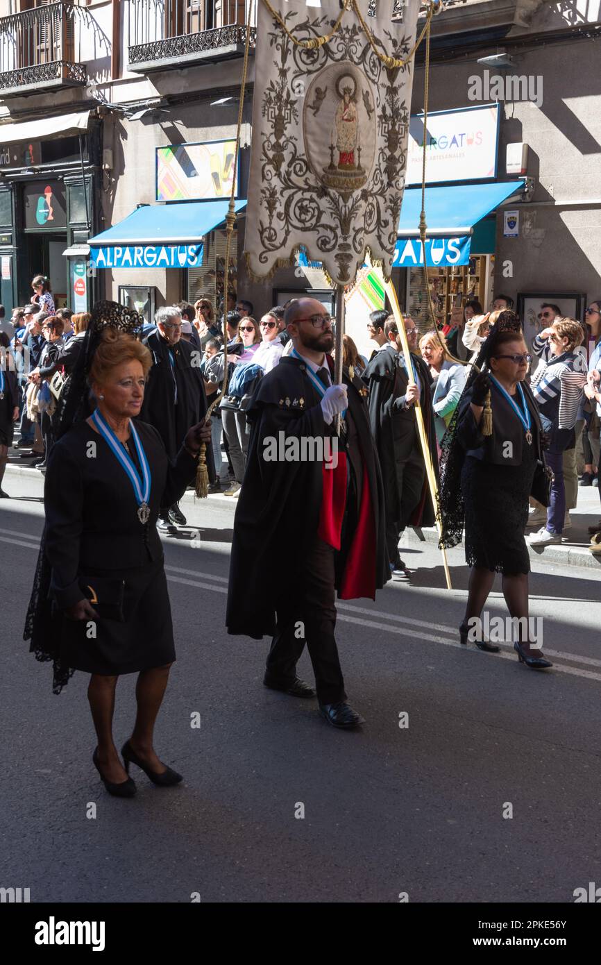 Madrid, Spain; April 2, 2023: Procession of Holy Week on Palm Sunday ...