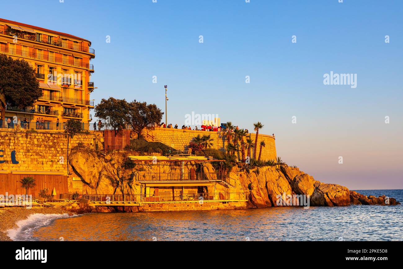 Nice, France - July 29, 2022: Colline du Chateau Castle Hill, Vieille ...