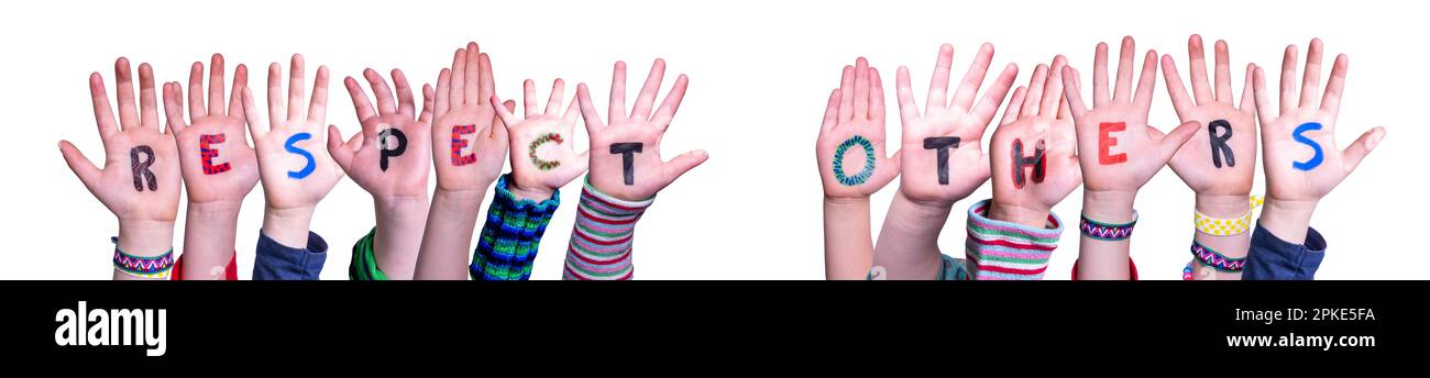Children Hands Building Word Respect Others, Isolated Background Stock ...