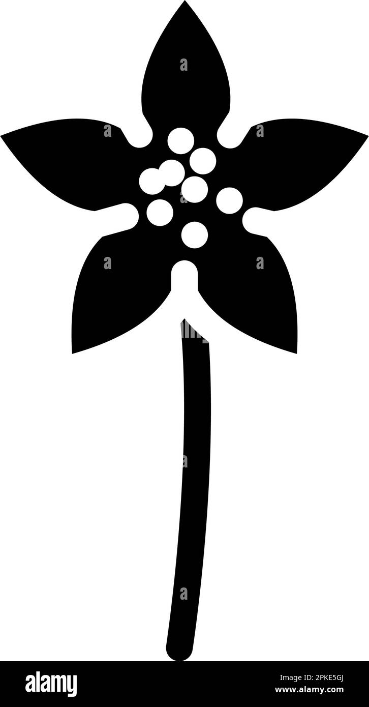 rhododendron flower spring glyph icon vector illustration Stock Vector ...