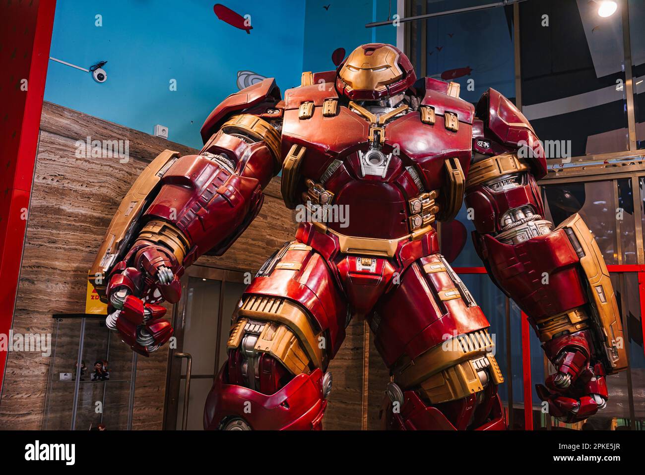 Hulk Buster Iron Man costume at The Madame Tussauds Stock Photo - Alamy