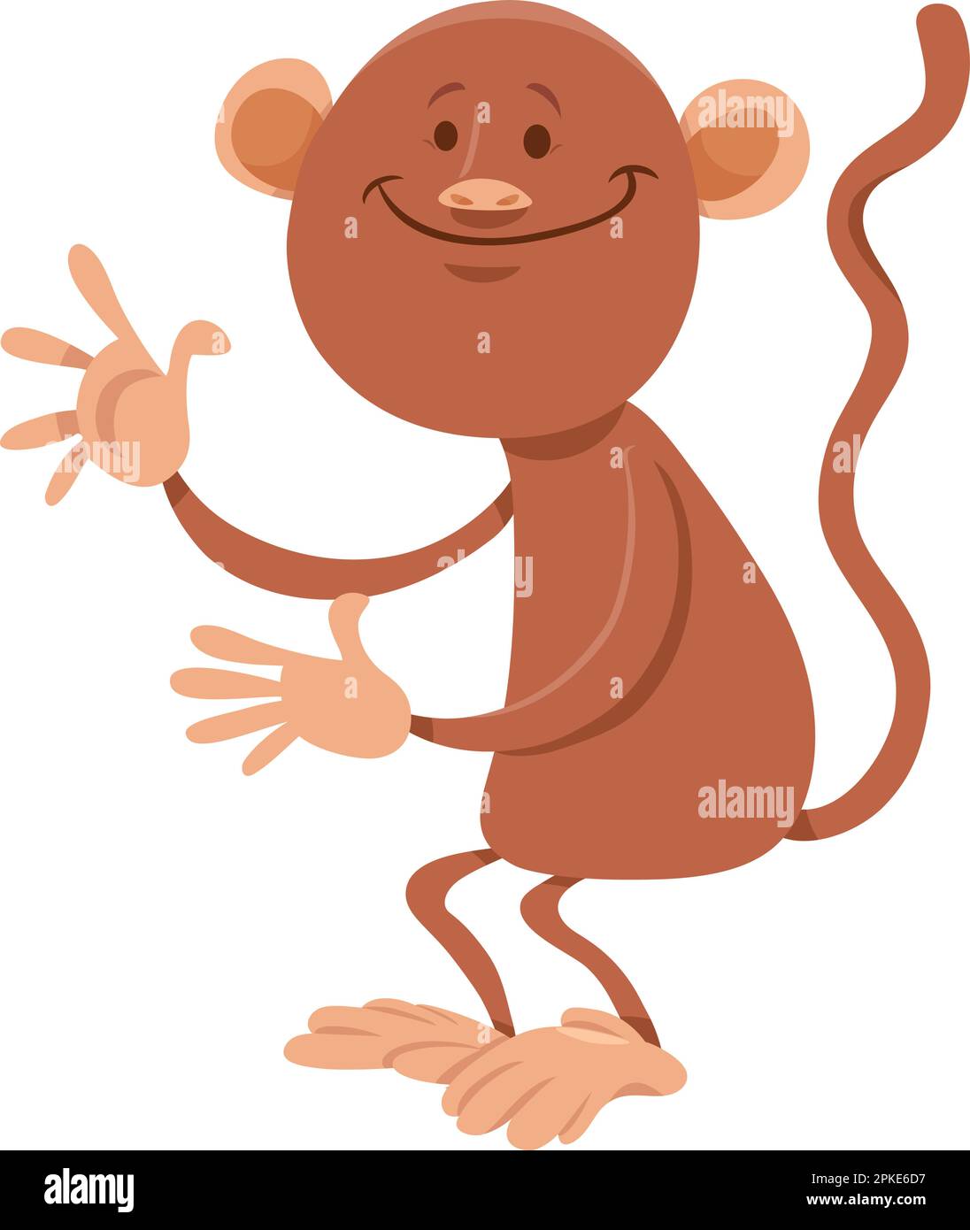 Cartoon illustration of funny monkey comic animal character Stock ...