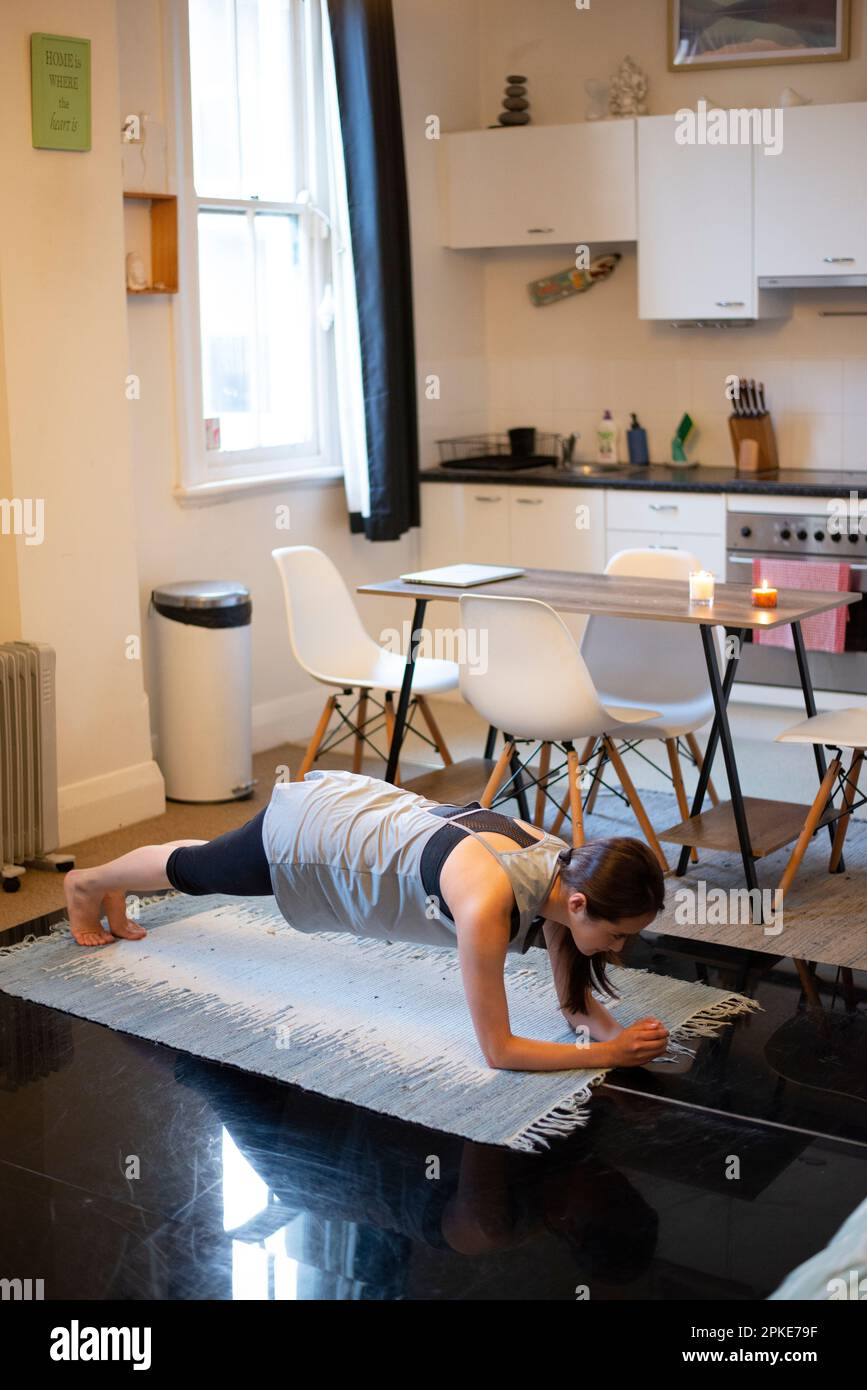 Asian doing workout at home hi-res stock photography and images - Alamy