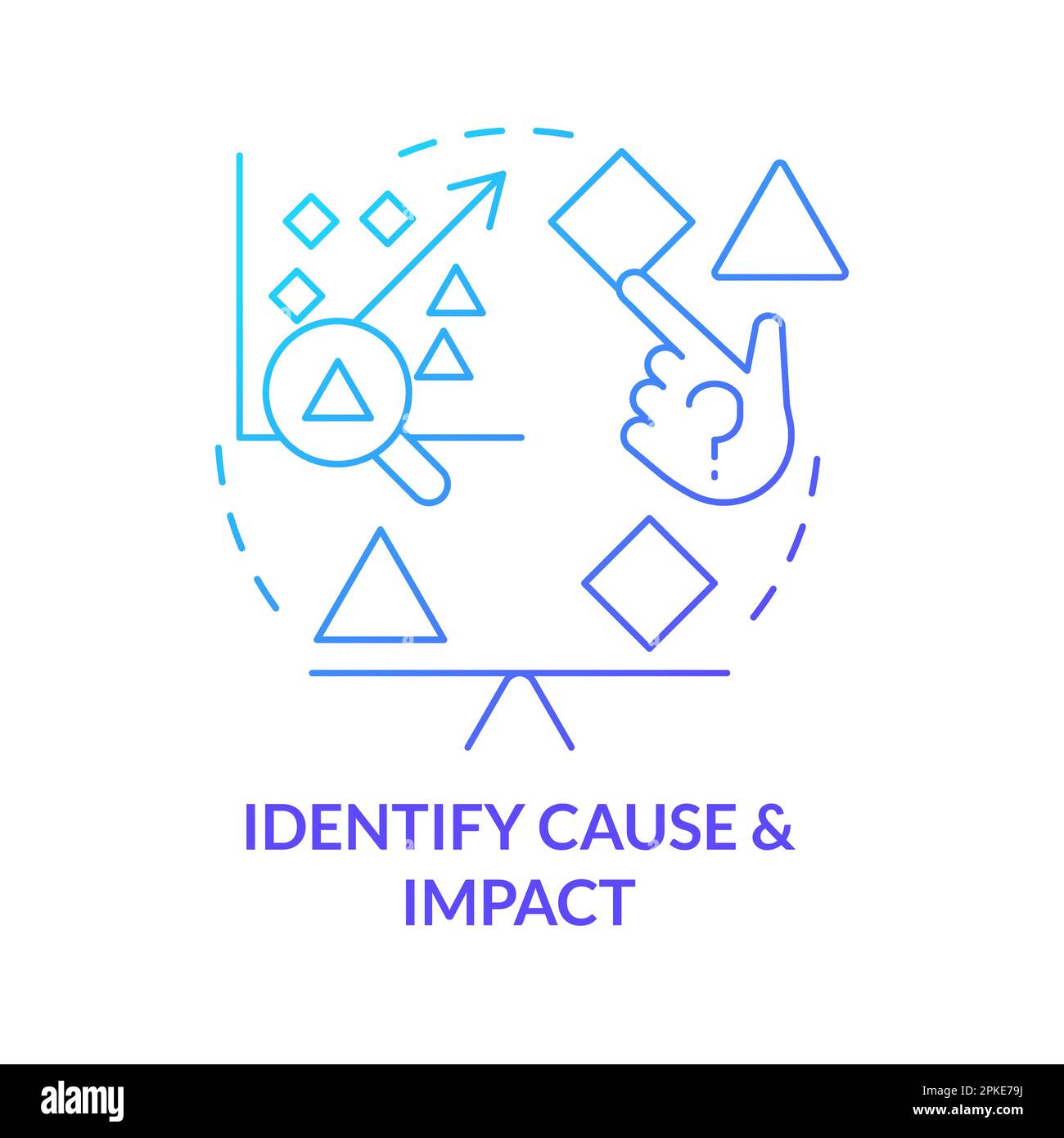 Identify cause and impact blue gradient concept icon Stock Vector Image ...