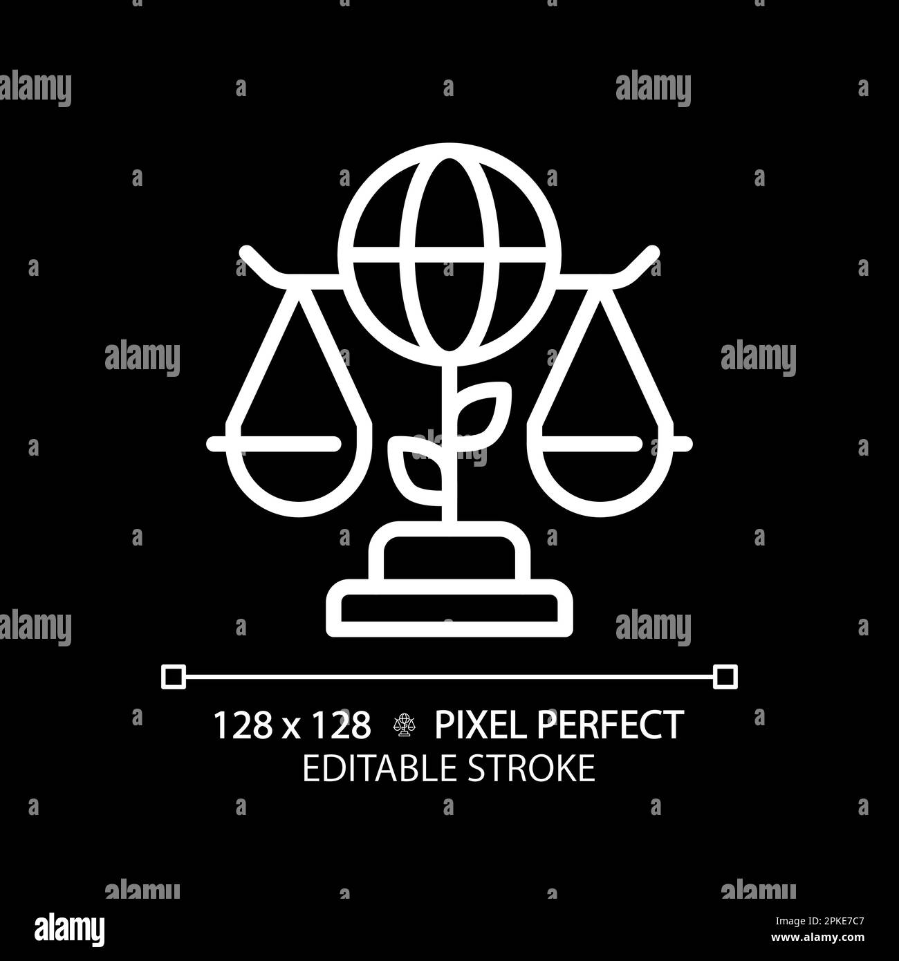 Environmental law pixel perfect white linear icon for dark theme Stock ...