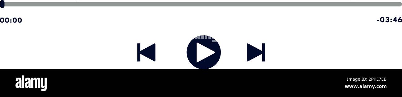 Music or video play bar icon on transparent background. Audio player ...