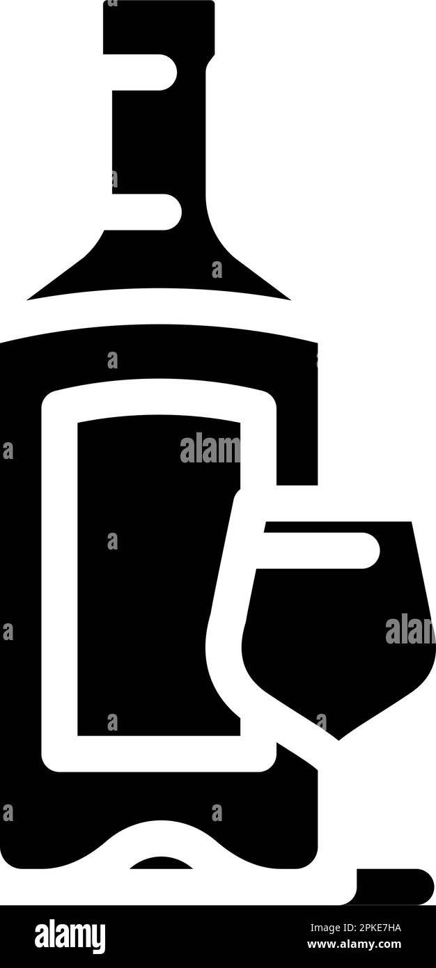 gin drink bottle glyph icon vector illustration Stock Vector Image ...