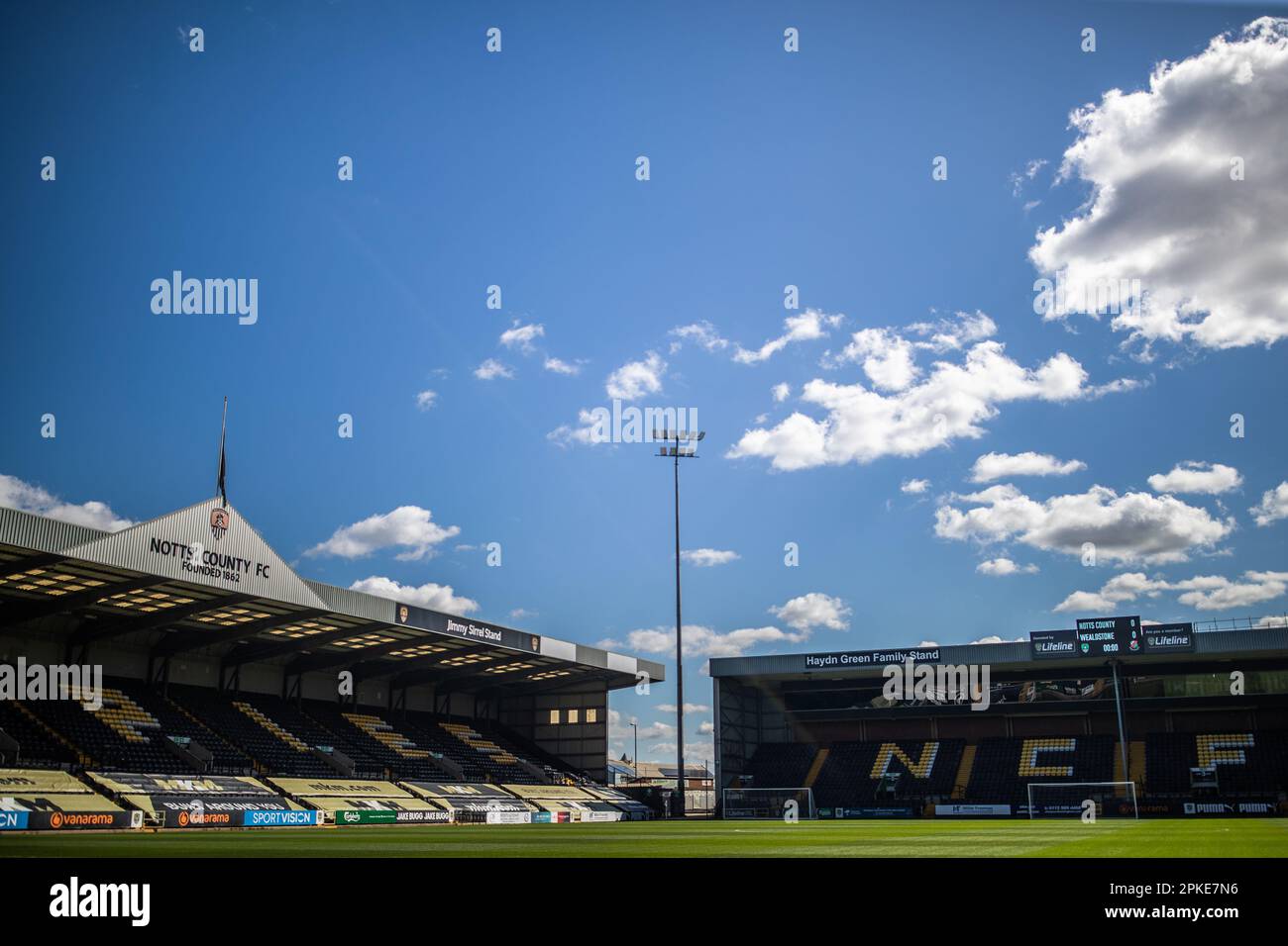 A general view of Meadow Lane Stadium before the Vanarama National ...