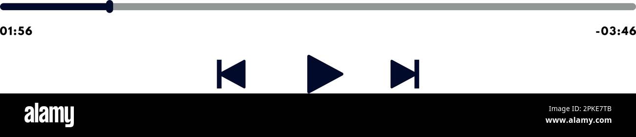 Music or video play bar icon on transparent background. Audio player ...