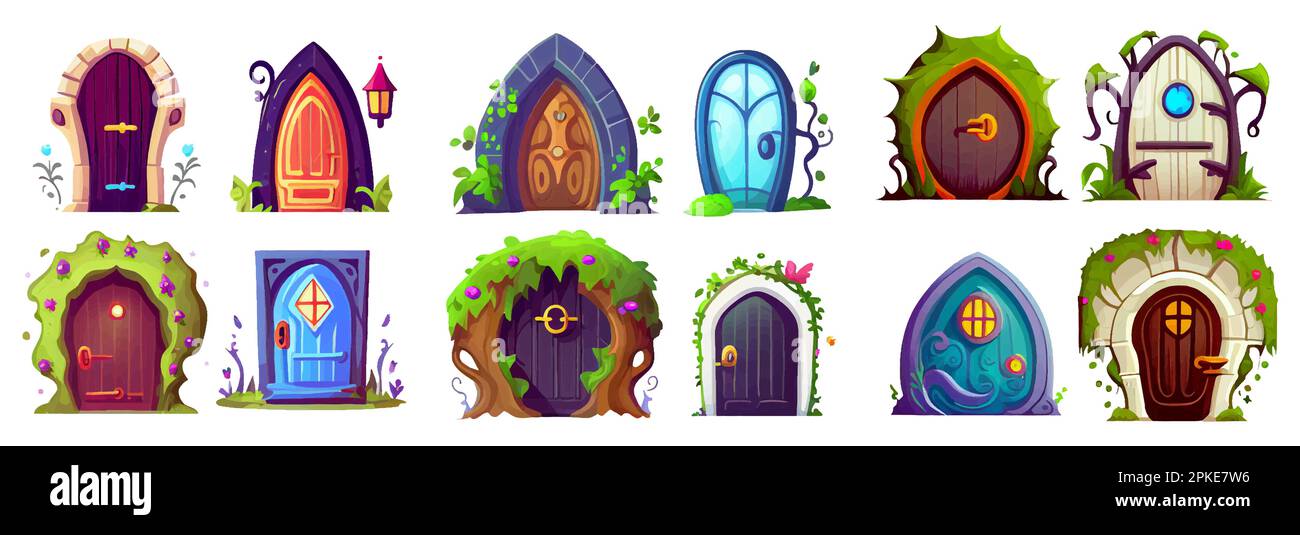 set vector illustration of portal ui game level up concept isolabe on ...