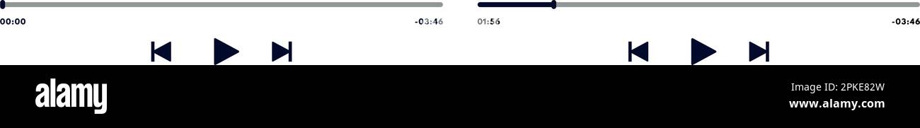 Music or video play bar icon on transparent background. Audio player ...