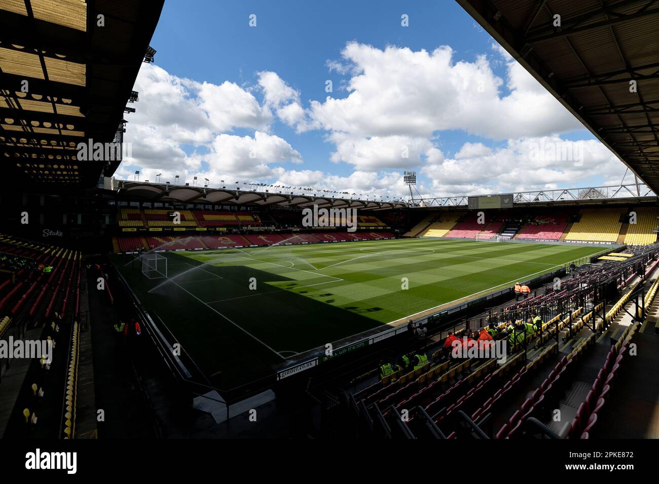 A general view inside Vicarage Road Stadium, home of Watford Football ...