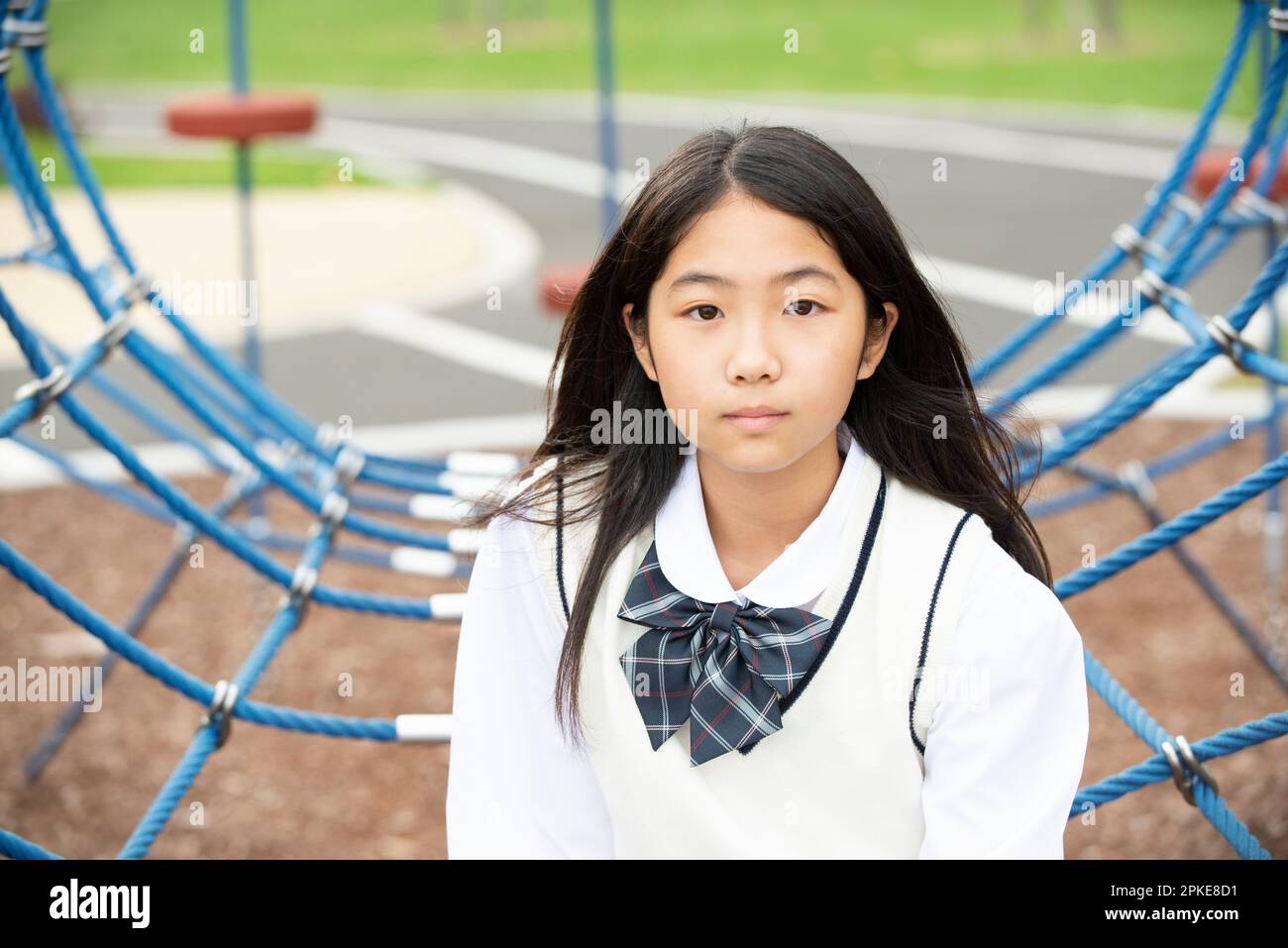 School uniform playground hi-res stock photography and images - Alamy
