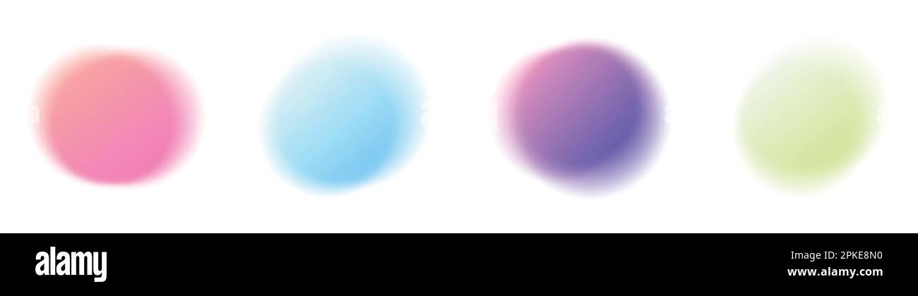 Abstract gradient circle frames set. Colored light glow round buttons ...