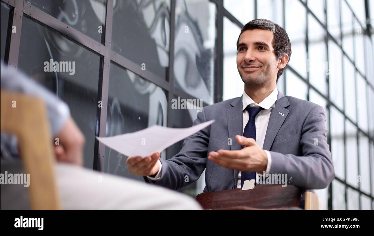Raising a few important points in the signing of the treaty Stock Photo ...