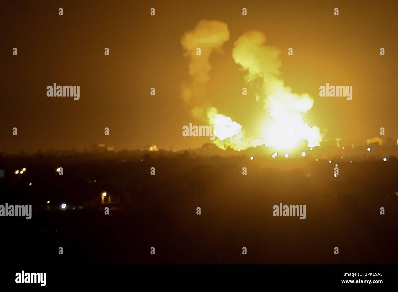 Smoke and fire rise following Israel launched air strikes on the ...