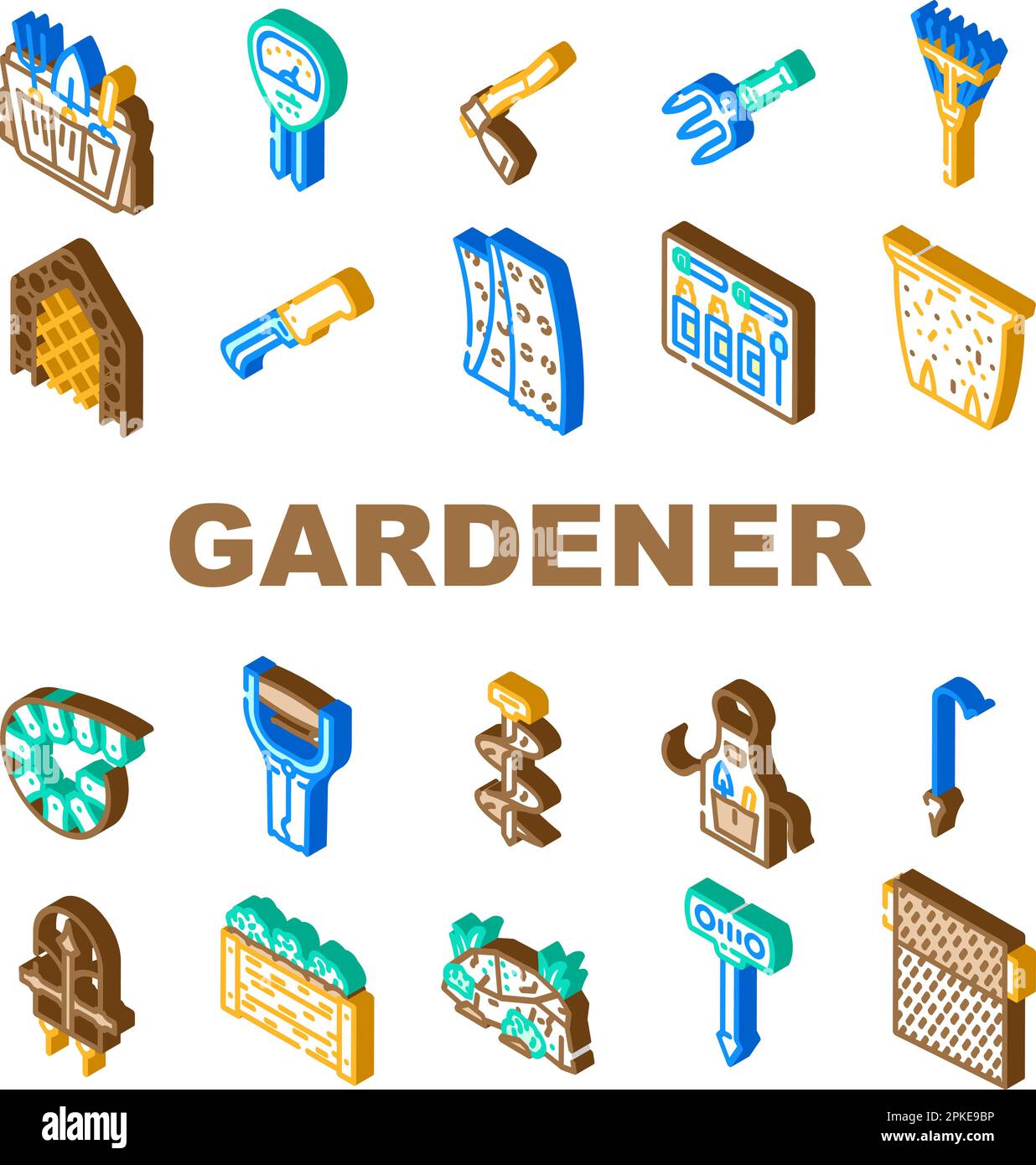 garden plant tree nature seed icons set vector Stock Vector Image & Art ...