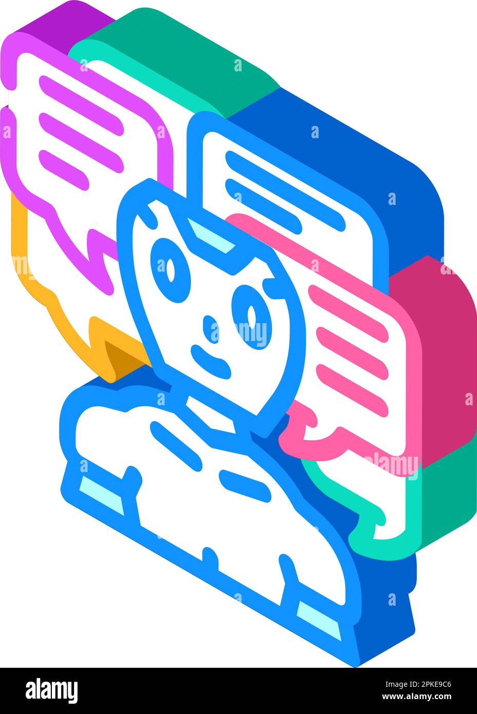 conversation chat bot isometric icon vector illustration Stock Vector ...
