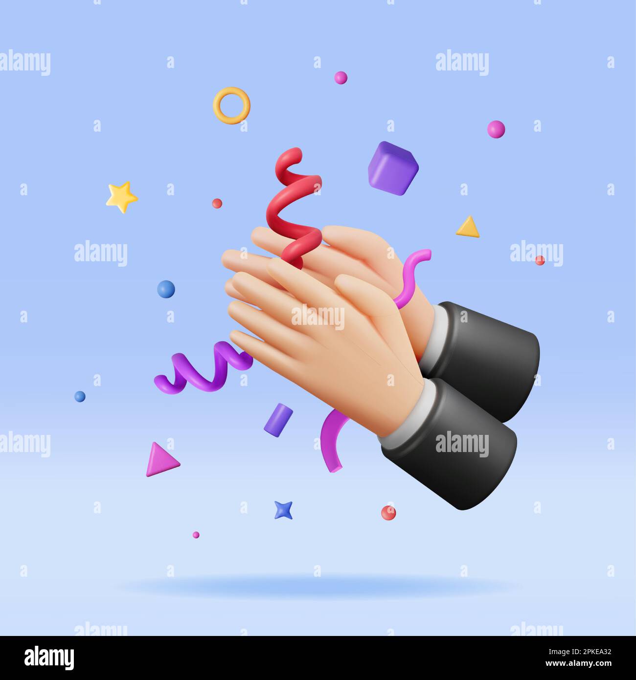 3D Human Hands Clapping Isolated on White Stock Vector Image & Art - Alamy