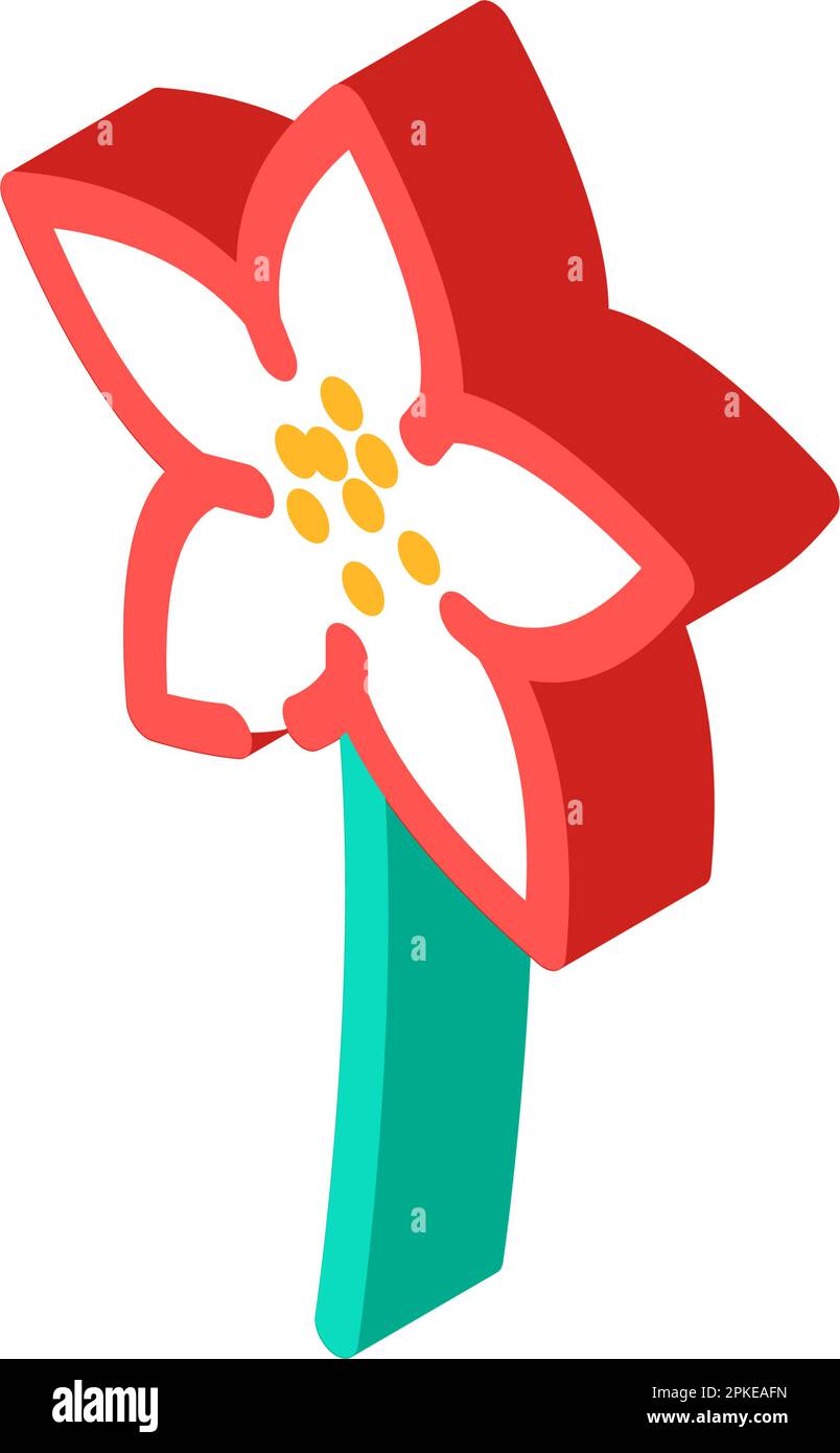 rhododendron flower spring isometric icon vector illustration Stock ...