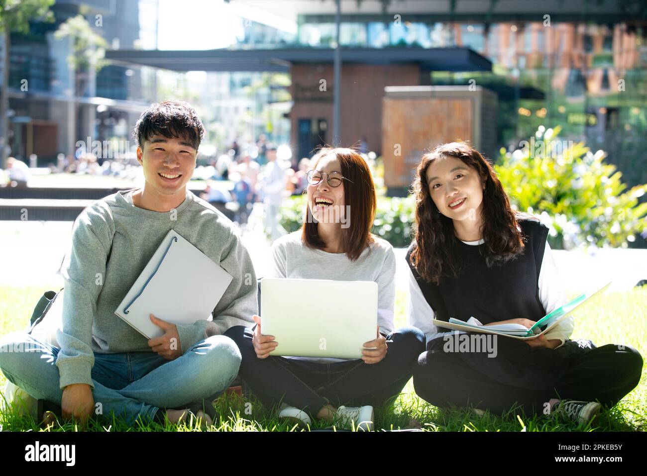 Male student laughing computer hi-res stock photography and images - Alamy